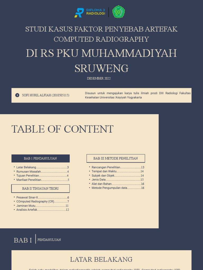 Studi Kasus Faktor Penyebab Artefak Computed Radiography | PDF