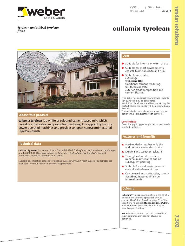 07.302 Cullamix Tyrolean | PDF | Industrial Processes | Building Materials