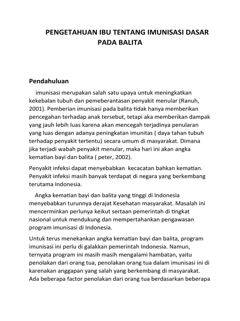Jurnal Pengetahuan Ibu Tentang Imunisasi Dasar Pada Balita 2 | PDF