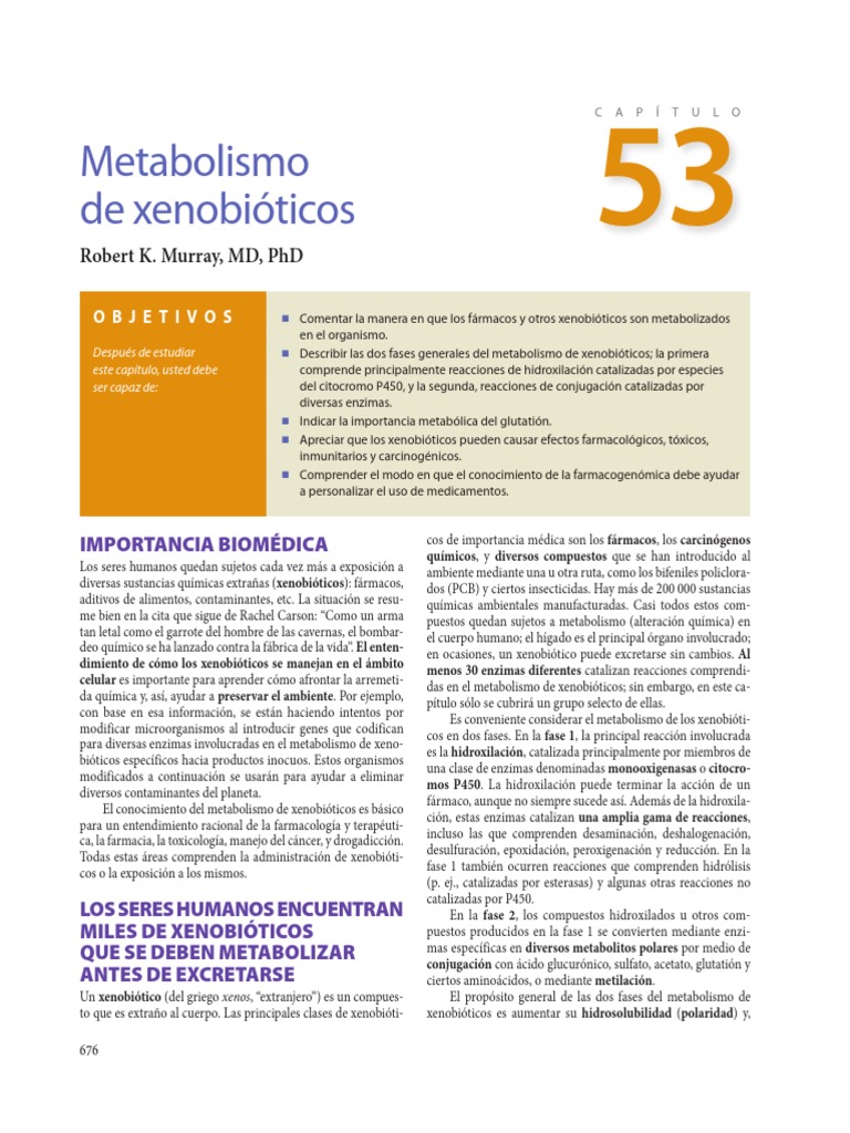 Harper, Capítulo 53. Metabolismo de Xenobióticos. | PDF | Citocromo P450 | Glutatión
