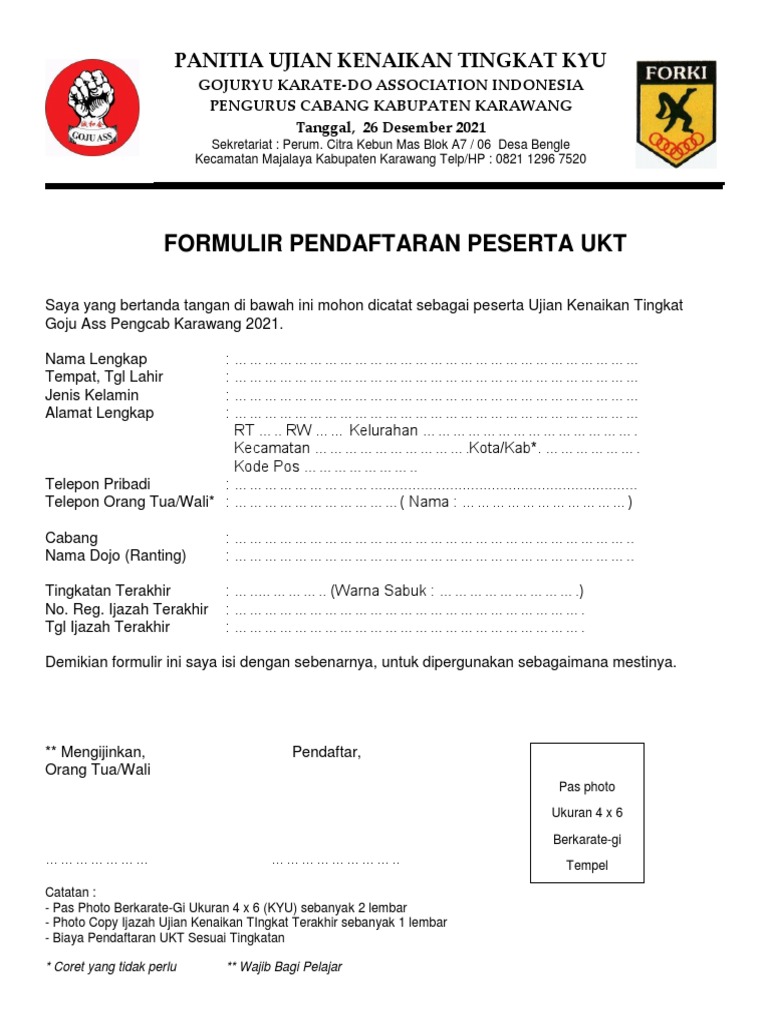 Formulir Pendaftaran Ukt 2021 | PDF