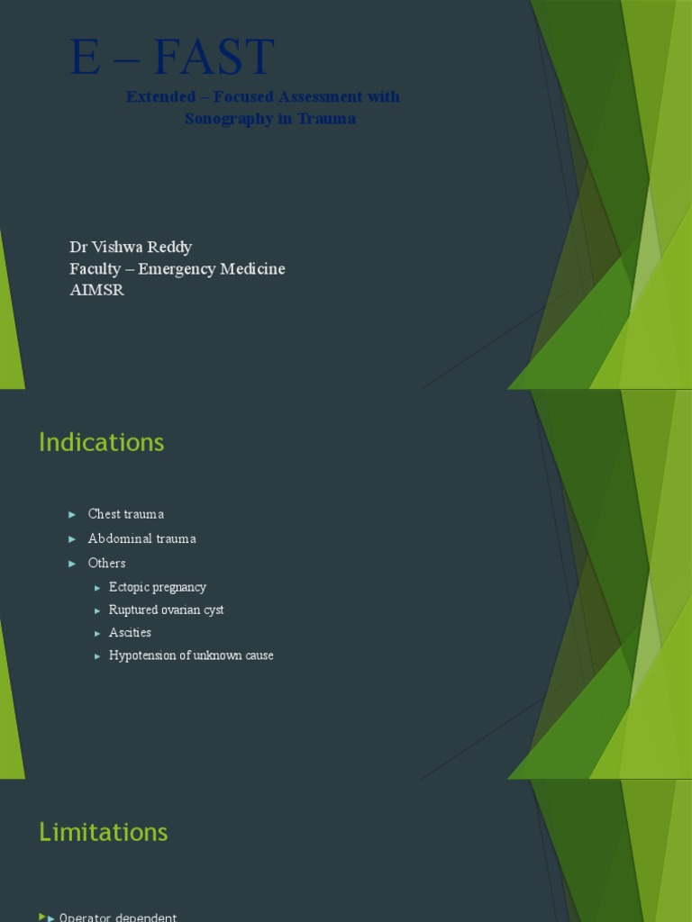 Efast Presentation | PDF | Clinical Medicine | Medical Specialties