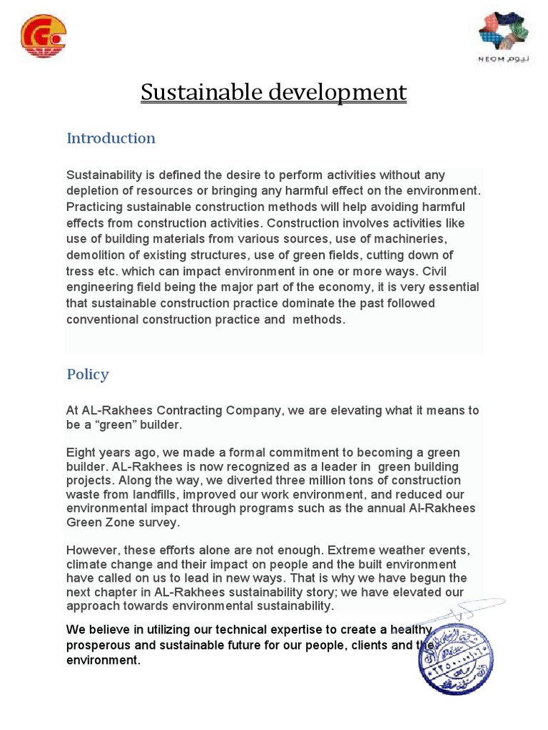 A. Sustainable Development Plan and Vision | PDF | Sustainability ...