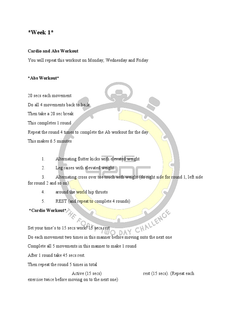 The 42 Day Challenge Home Workout - (3-Month Plan) (4161) | PDF ...