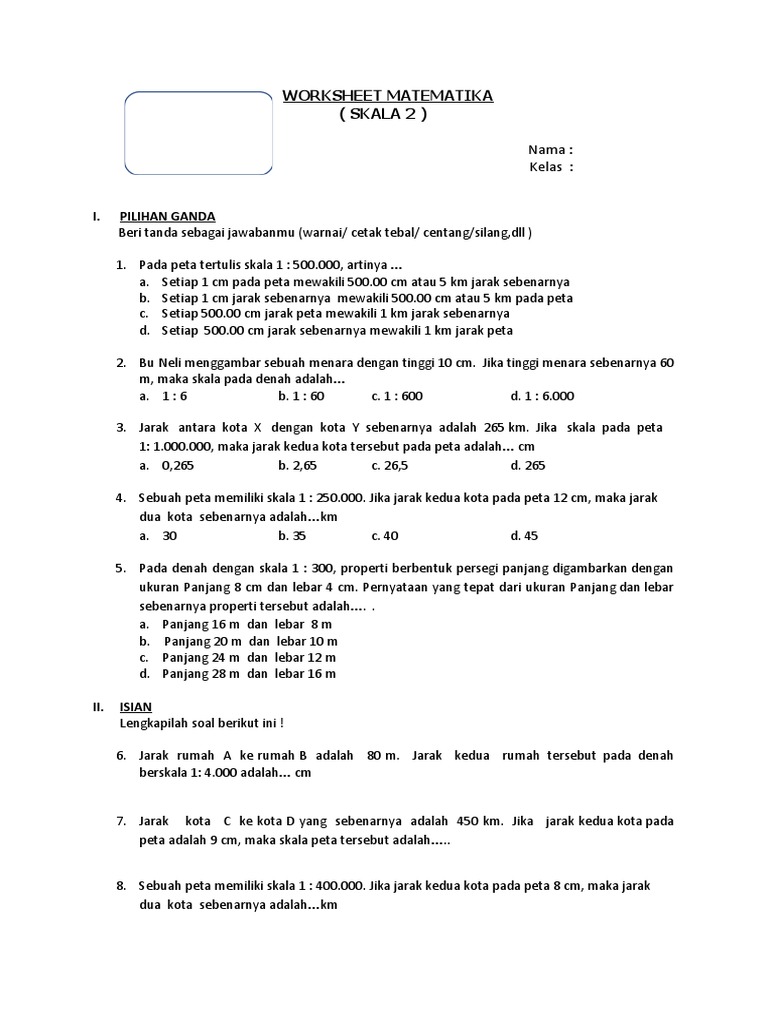 Worksheet Skala-2 | PDF | Griya & Taman | Seni