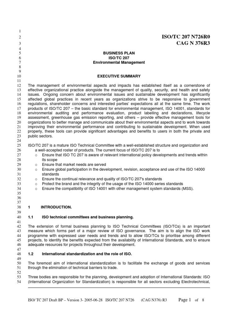 ISO/TC 207 Environmental Management Plan | PDF | International ...
