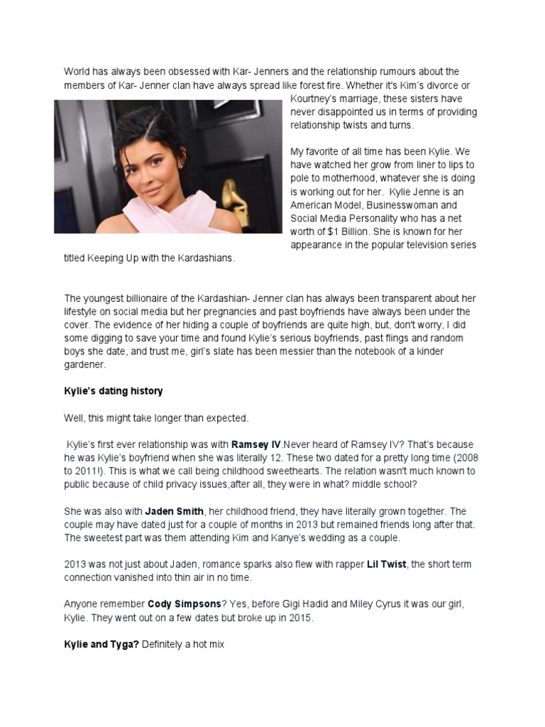 Kylie's Dating History - Keerat Kaur | PDF