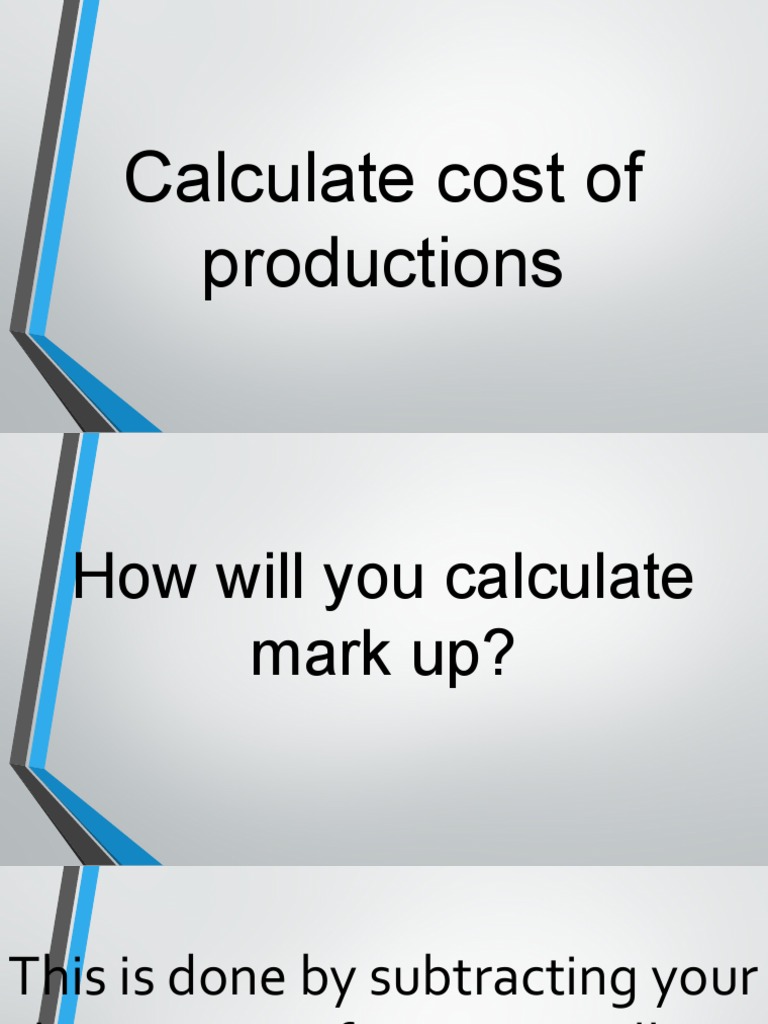 Calculate Cost Production | PDF