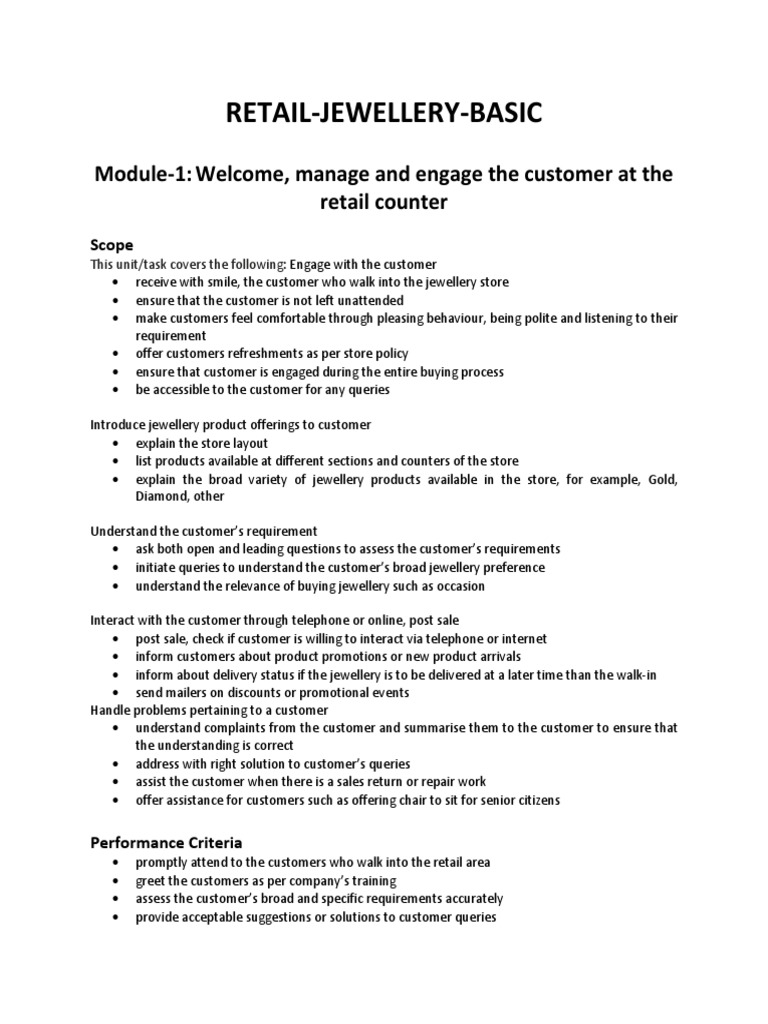 Jewellery Basics | PDF | Retail | Sales