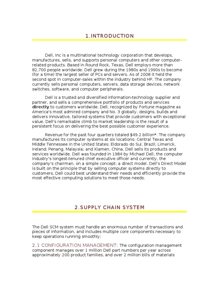 DELL-Supply Chain Mangement | PDF | Dell | Inventory
