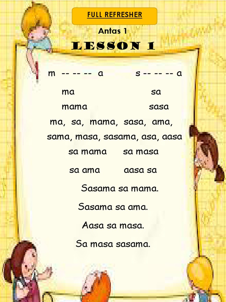 Kinder Kagamitan Sa Pagbasa 1 | PDF