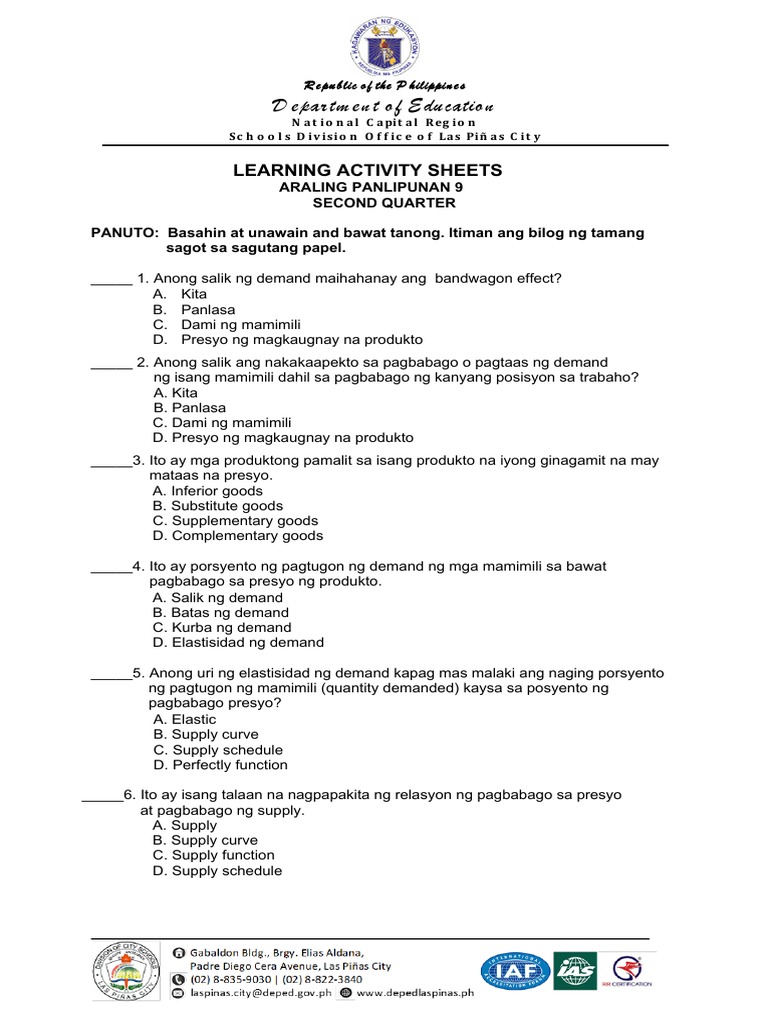 LAS AP9 Quarter 2 | PDF