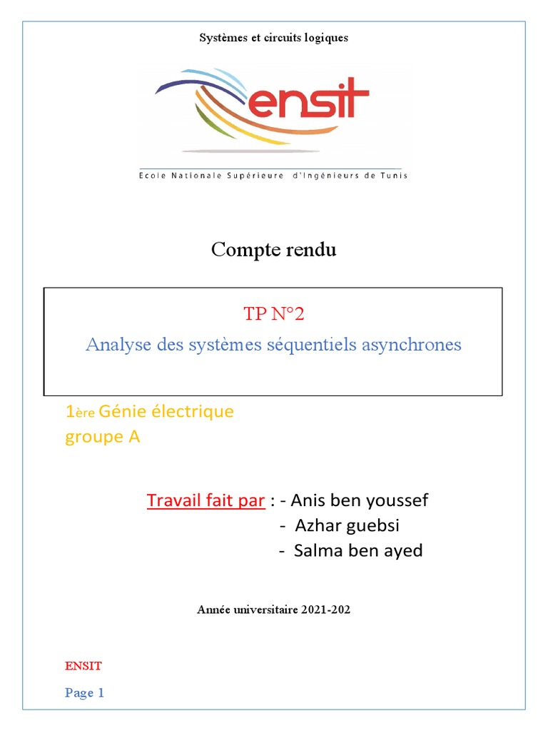 Analyse des systèmes séquentiels | PDF | Électrotechnique | Ingénierie ...