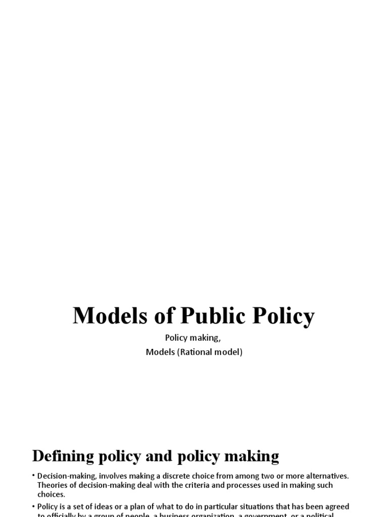 Models of Public Policy Making | PDF | Policy | Decision Making