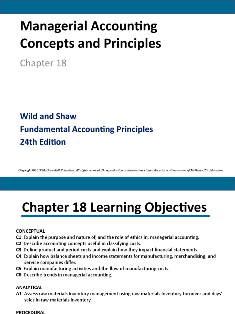 Managerial Accounting Concepts and Principles Chapter 18 L1 | PDF ...