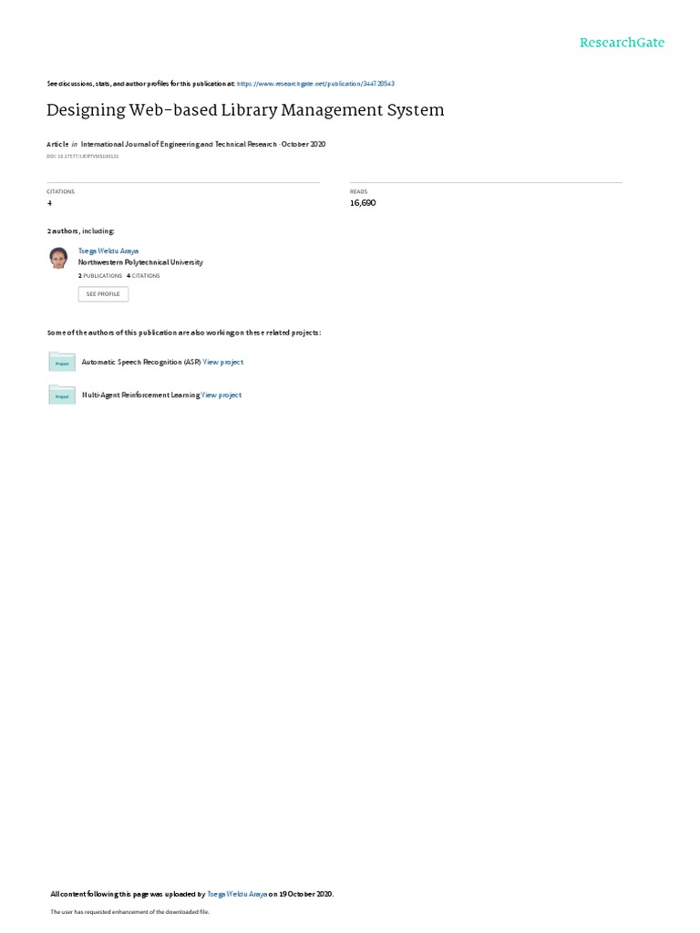 Designing Web Based Library Management System IJERTV9IS100131 | PDF ...