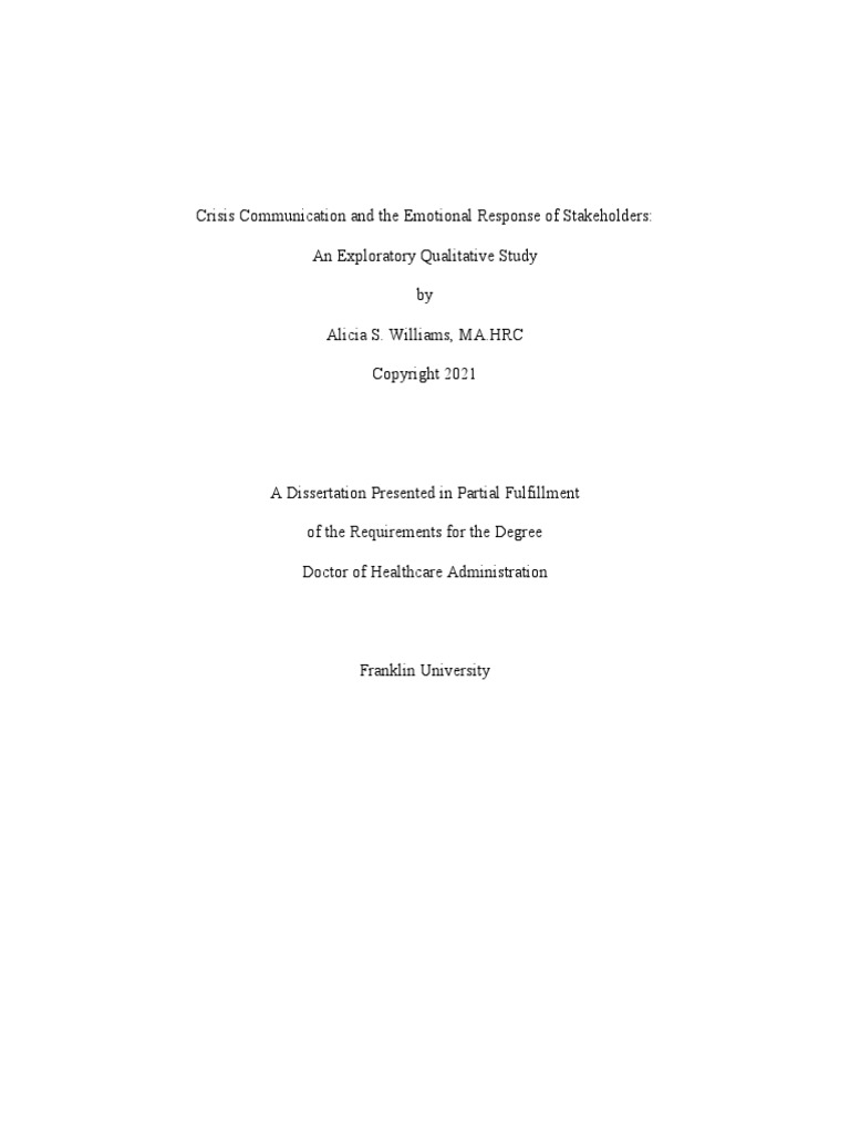 Final Dissertation Alicia Williams | PDF | Qualitative Research | Emotions