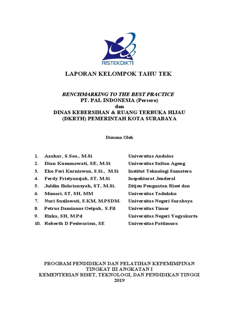 Laporan Benchmarking Kel Tahu Tek | PDF