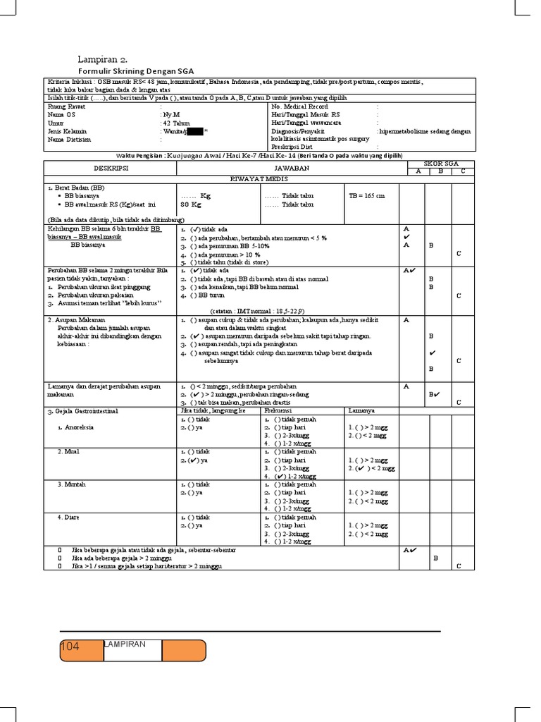 Form Skrining - Kasus Bedah | PDF