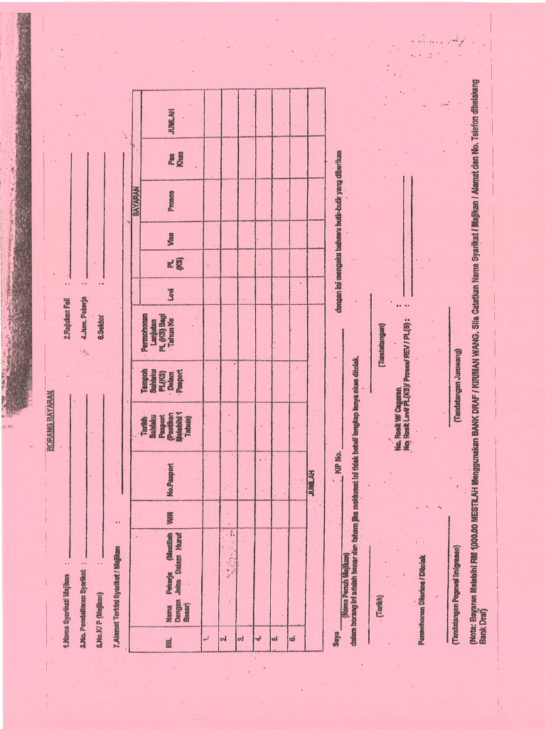 Borang Bayaran | PDF