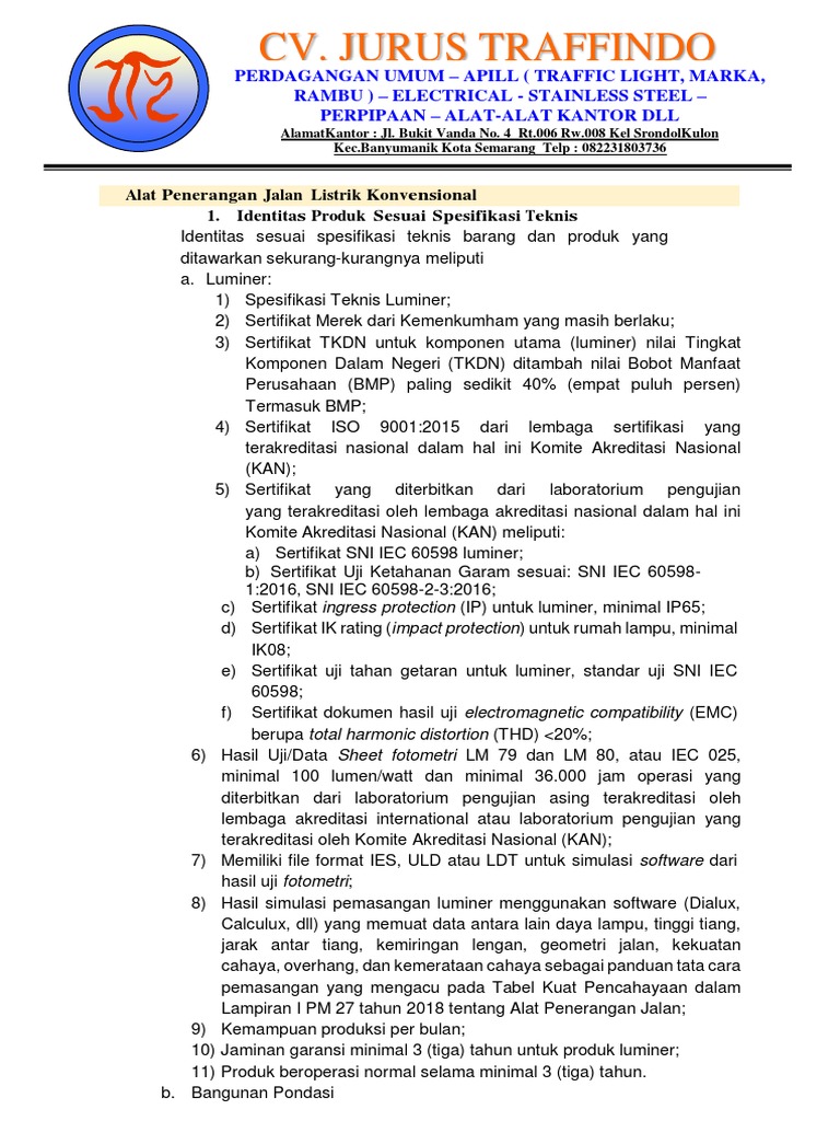 Spekteknis APJ Konvensional | PDF