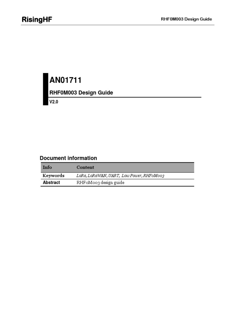(RHF-AN01711) RHF0M003 Design Guide-V2.0 | PDF | Trademark ...