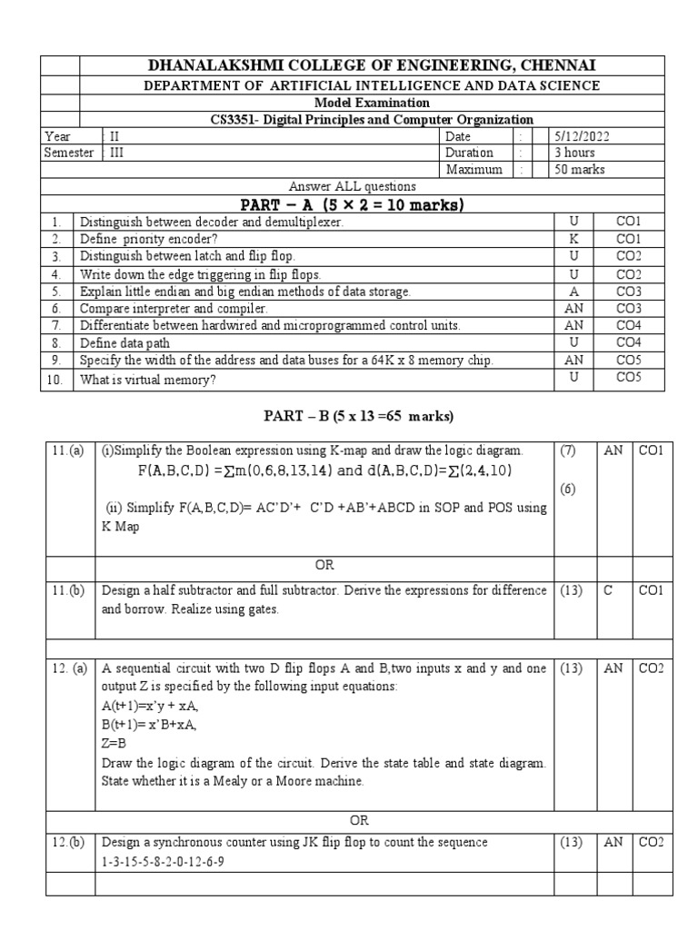 CS 3351 Dpco Model | PDF | Input/Output | Electrical Engineering