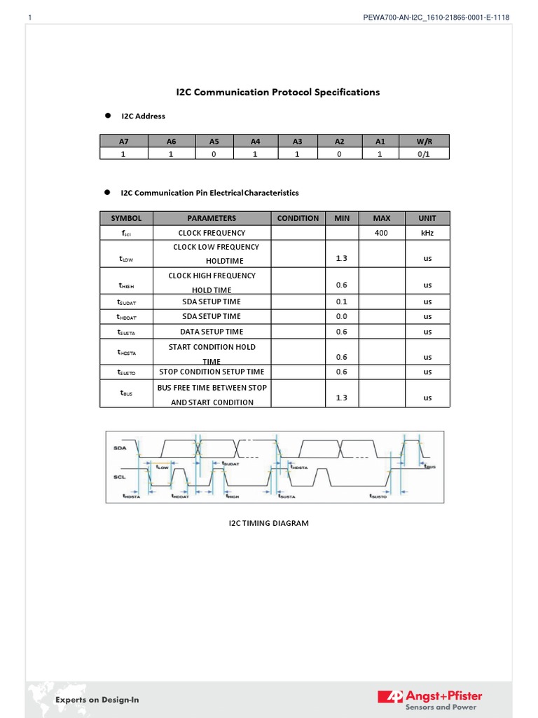 I2C Communication Protocol Specifications | PDF | Computer Engineering | Manufactured Goods