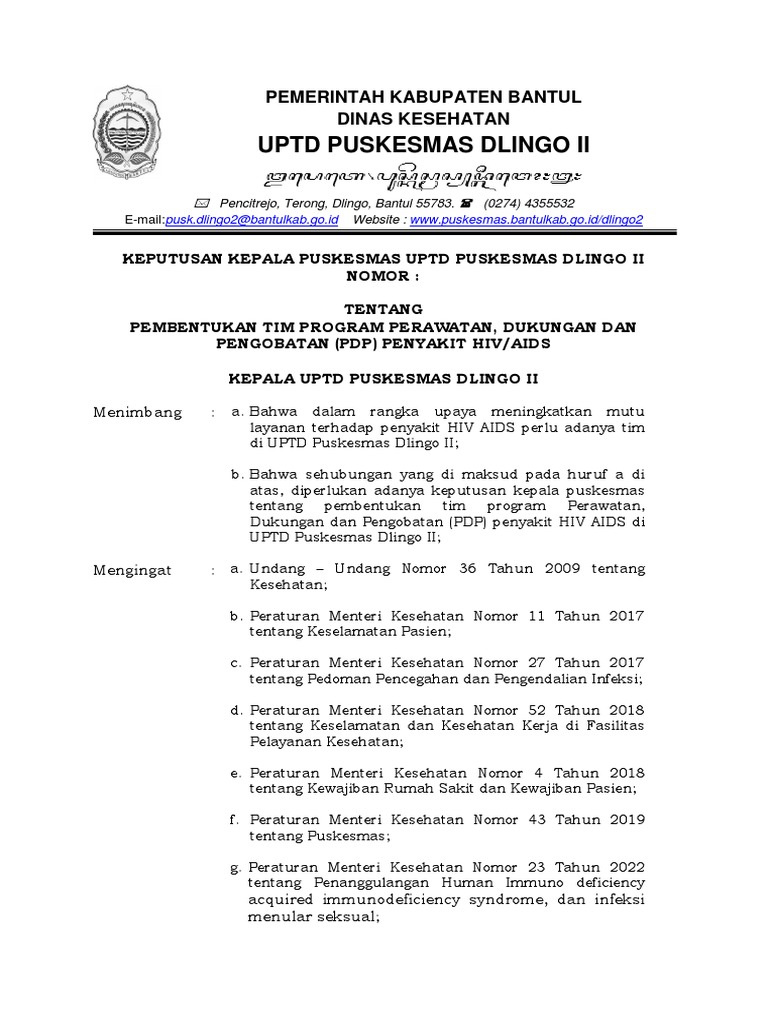 SK Layanan PDP Dlingo II | PDF