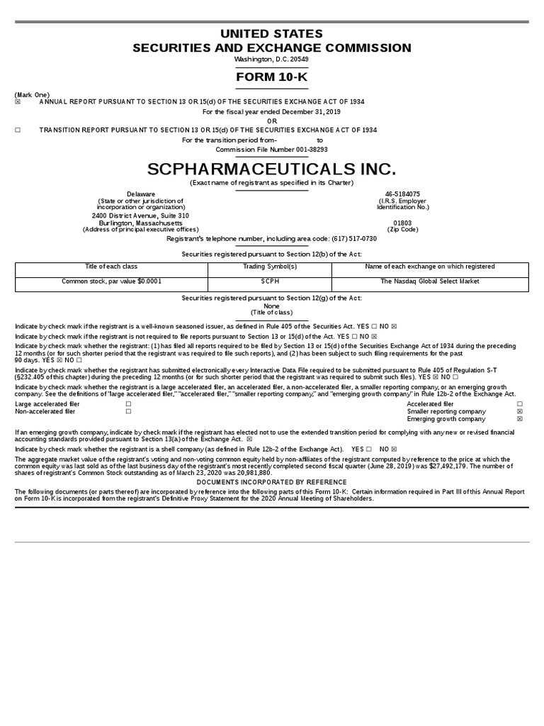 Nasdaq SCPH 2019 | PDF | Heart Failure | Intravenous Therapy