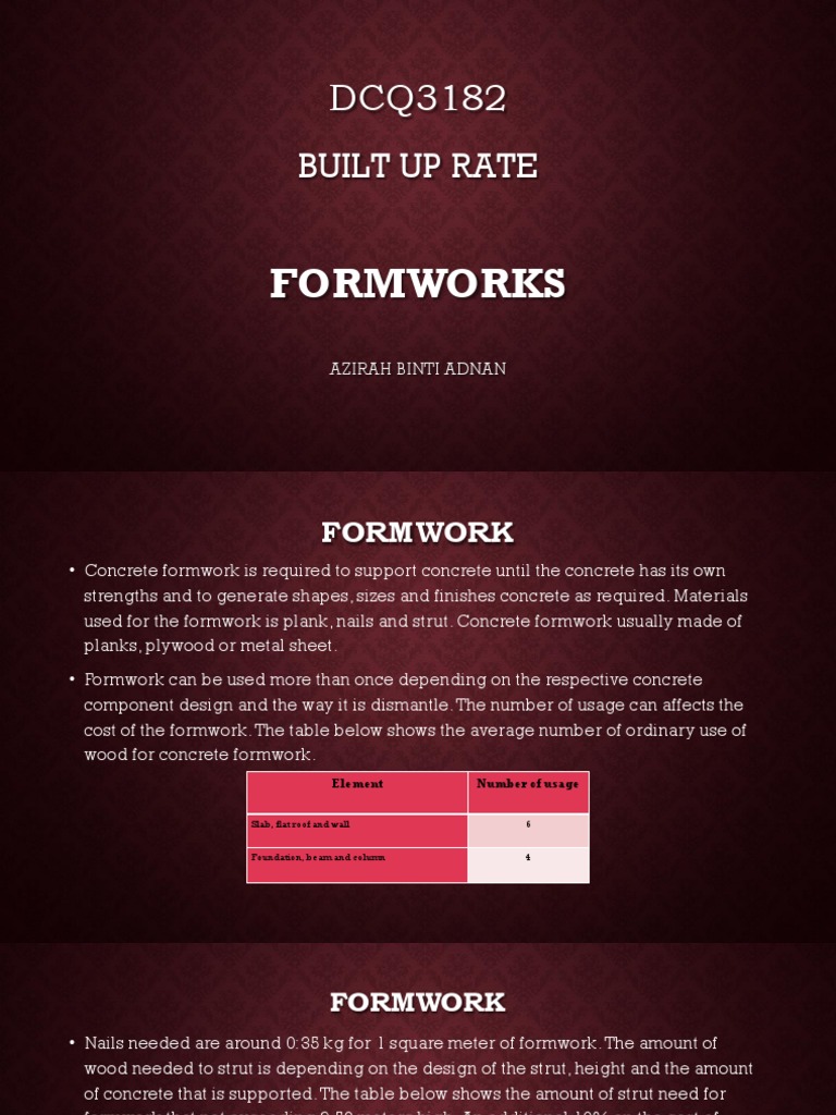 CHP 2 Formwork | PDF | Concrete | Building Materials