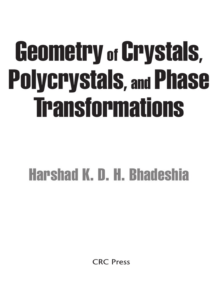 2018 - Geometry of Crystals Polycrystals and Phase Transformations - Bhadesia | PDF | Crystal ...