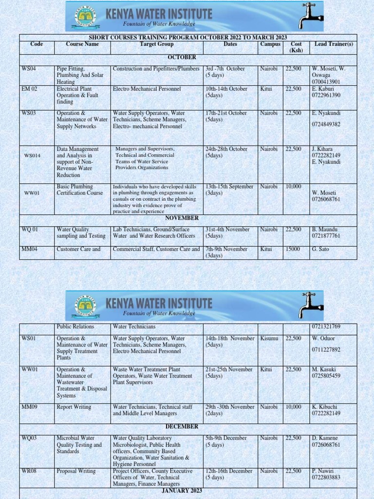 Water Industry Training Courses | PDF | Plumbing | Sanitation