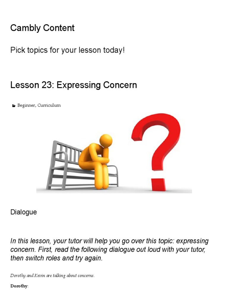 Lesson on Expressing Concern | PDF | Myocardial Infarction