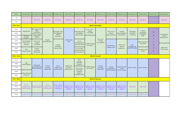 Aarohan Schedule | PDF