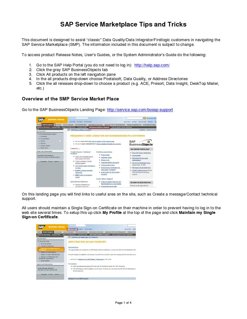 SAP Service Marketplace Tips and Tricks: Overview of The SMP Service ...