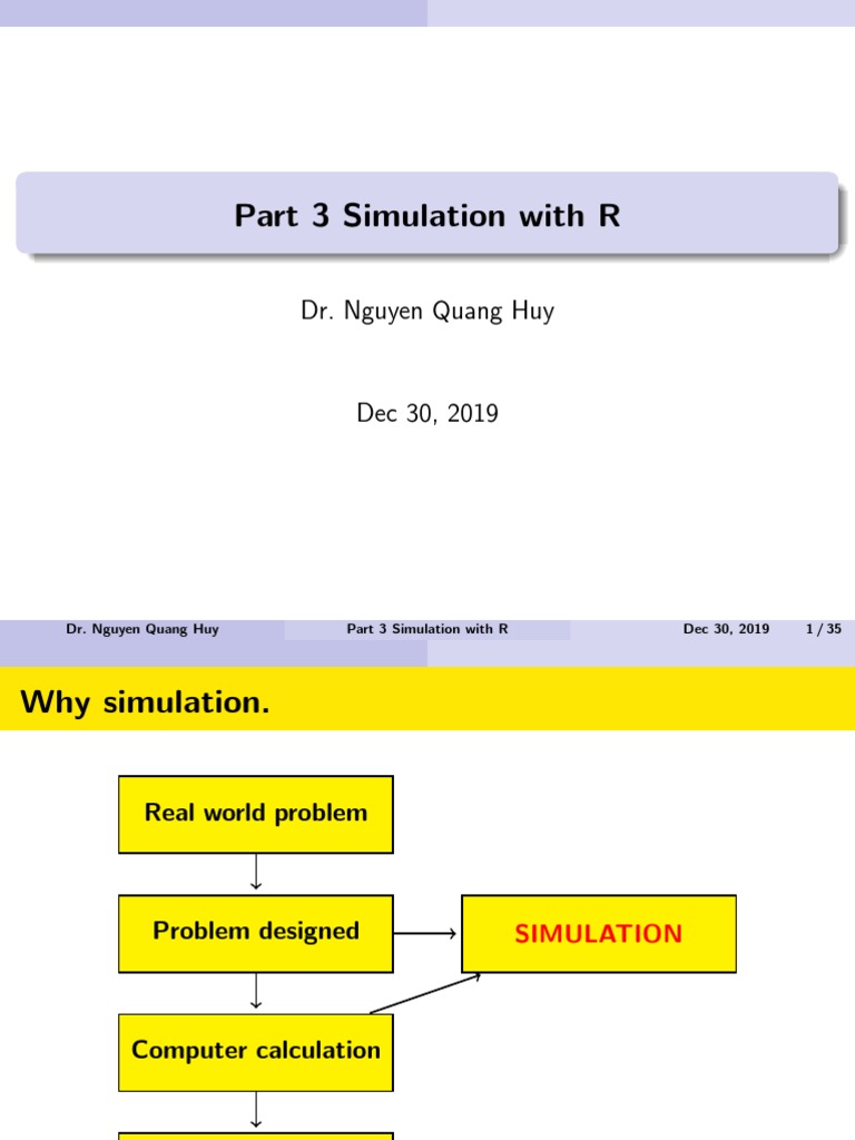 Part 3 Simulation With R | PDF | Expected Value | Probability Theory