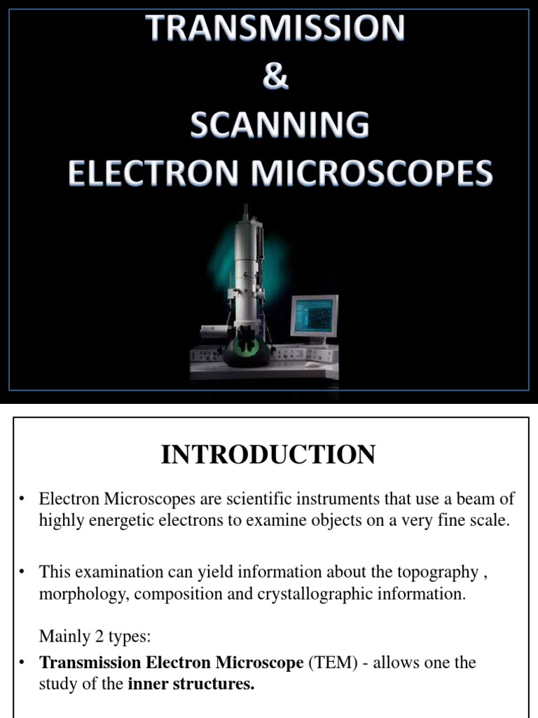 Sem & Tem PDF | PDF | Scanning Electron Microscope | Transmission Electron Microscopy