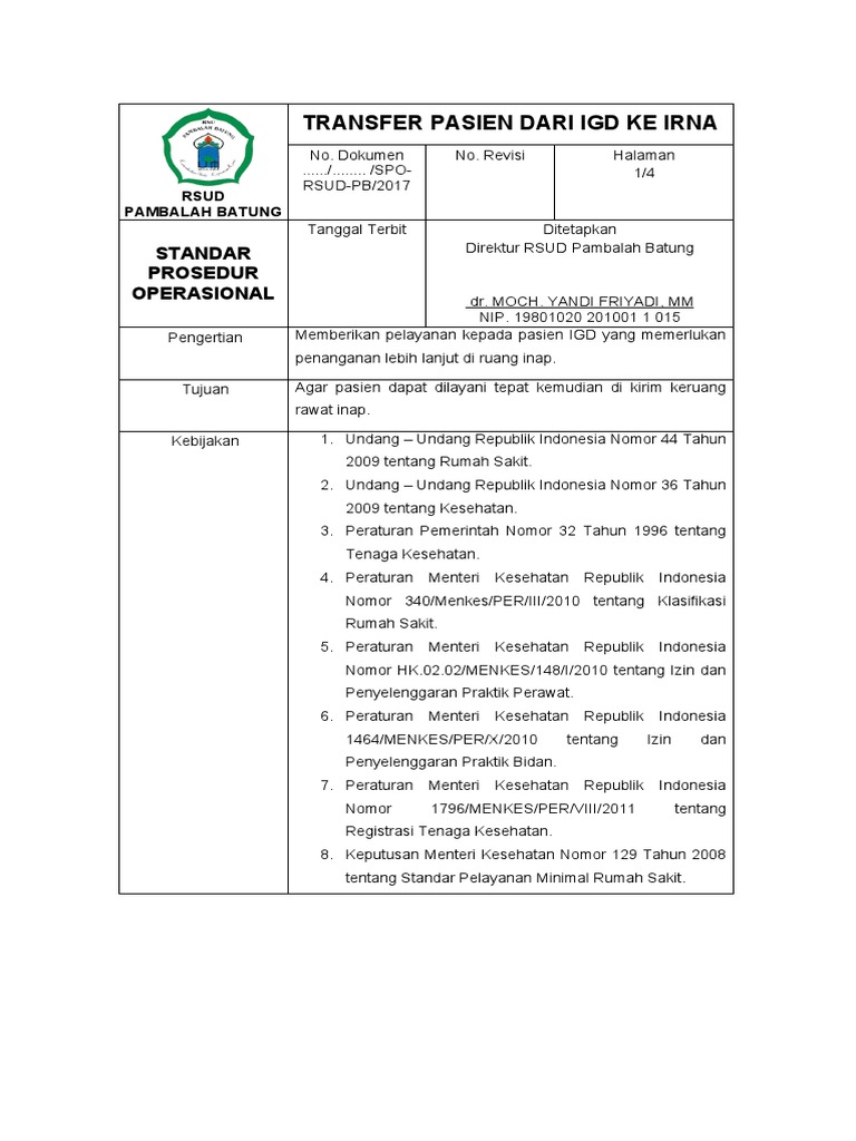 Sop Igd | PDF | Kesehatan Holistik | Sains & Matematika