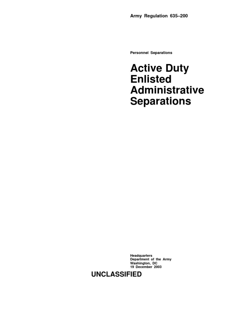 Administrative Separation Procedures and Policies for Active Duty ...
