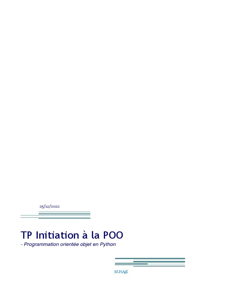 TP13 Initiation POO | PDF | Classe (informatique) | Programmation informatique