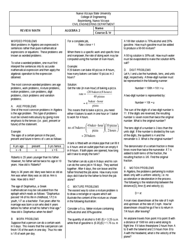 Algebra 2 | PDF | Equations | Nickel (United States Coin)