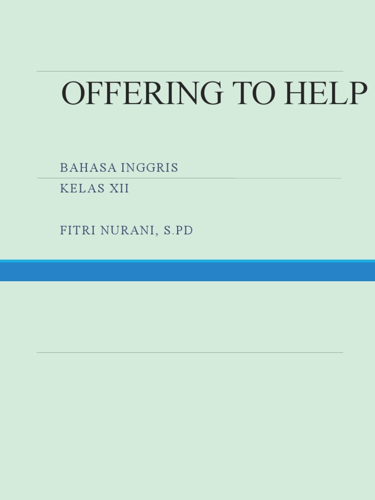 Offering Help PPT | PDF | Self-Improvement
