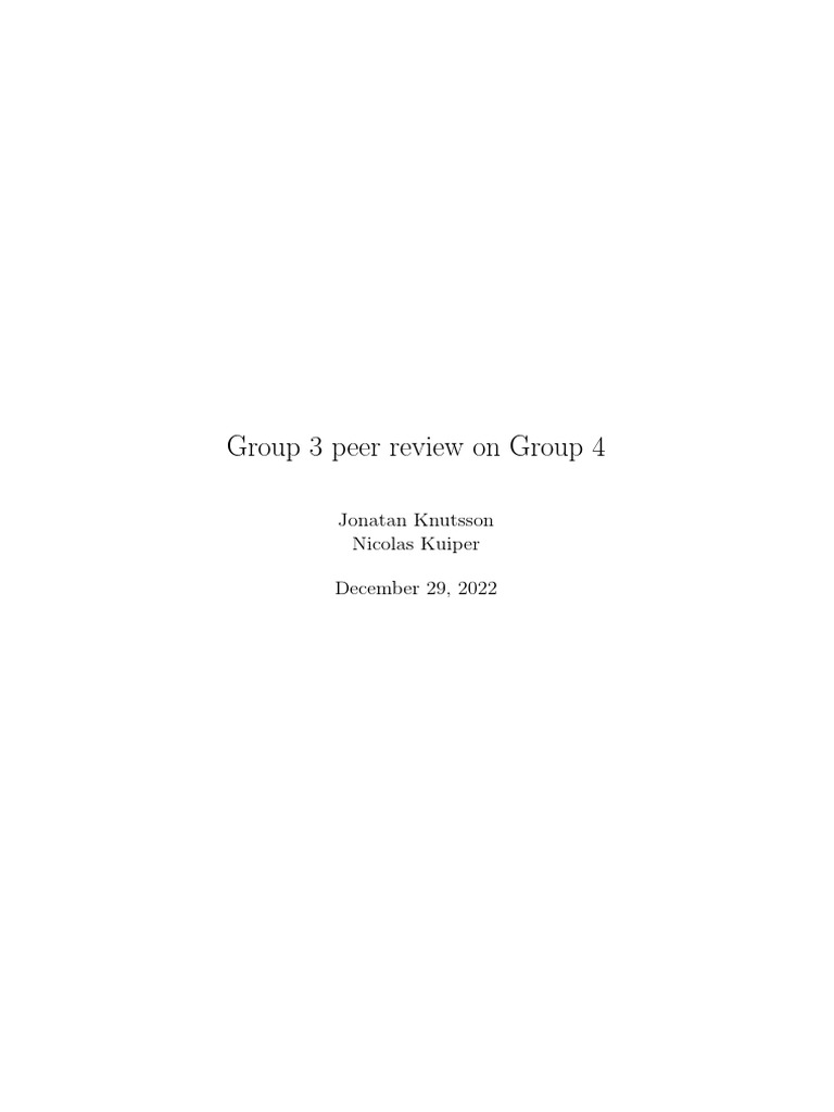Group 3's Review of Group 4's Presentation | PDF