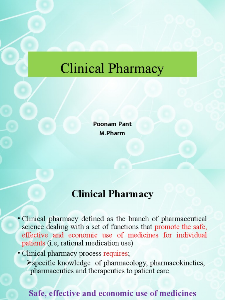 Introduction To Clinical Pharmacy | PDF | Pharmacy | Medical Prescription