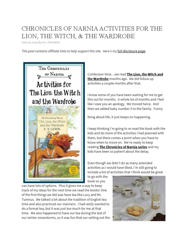 Chronicles of Narnia Activities For The Lion | PDF | The Chronicles Of ...