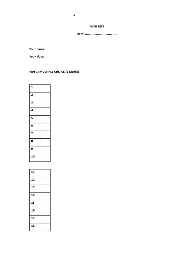 Mini Test | PDF | Marketing | Product (Business)