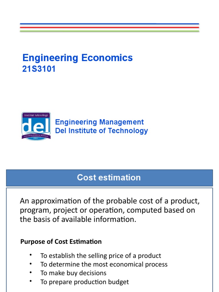 Lecture 2 Engineering Economics Cost Estimation | PDF | Capital Expenditure | Expense