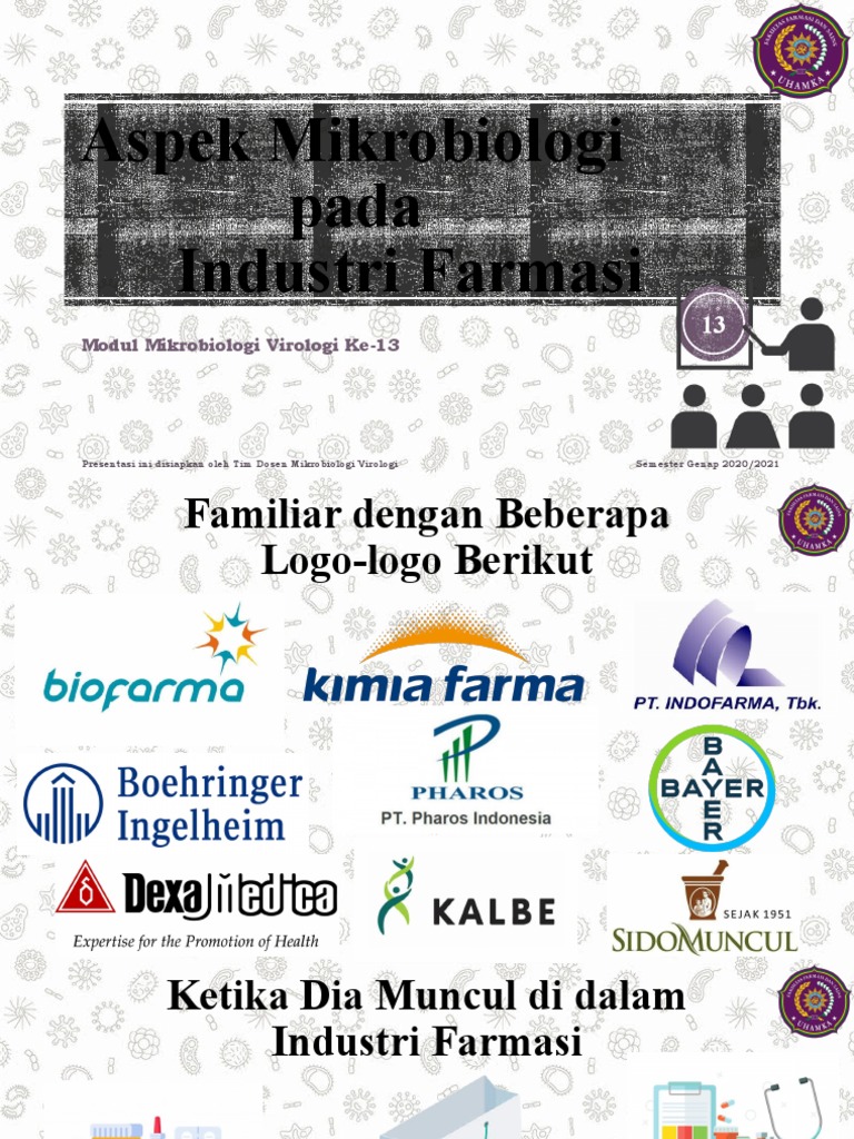 2019-2020 Modul 13 - Aspek Mikrobiologi Pada Industri Farmasi | PDF