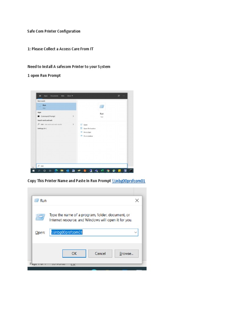 BLR - Safe Com Printer Configuration | PDF